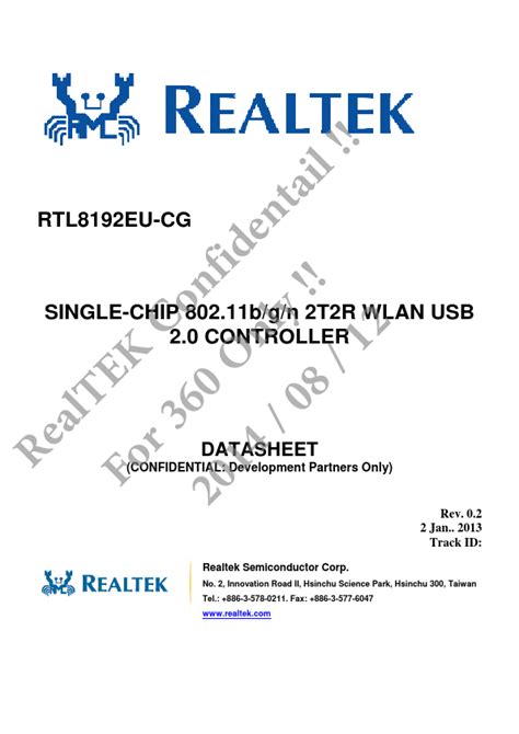 RTL8192EU Datasheet - Realtek