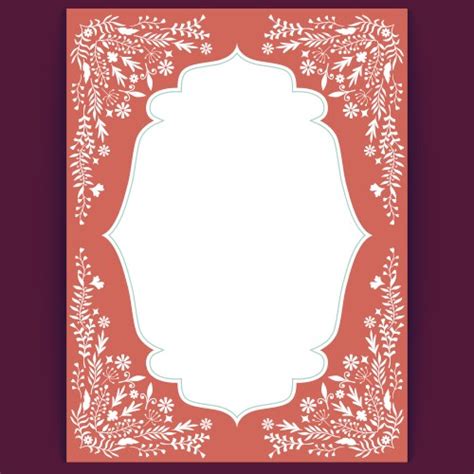 Elegant Red Floral Border Design Template Vector Image