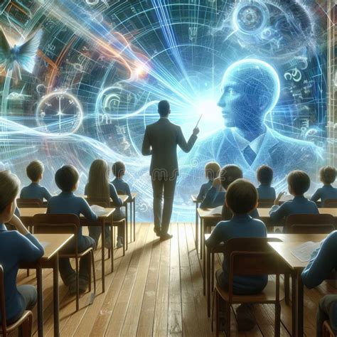 A Teacher Leading A Class Of Students In A School That Moves T Stock