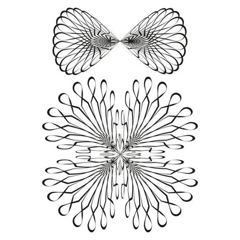 Semicircle Radial Elements Vector Line Design Black On White Background Symmetrical Shape