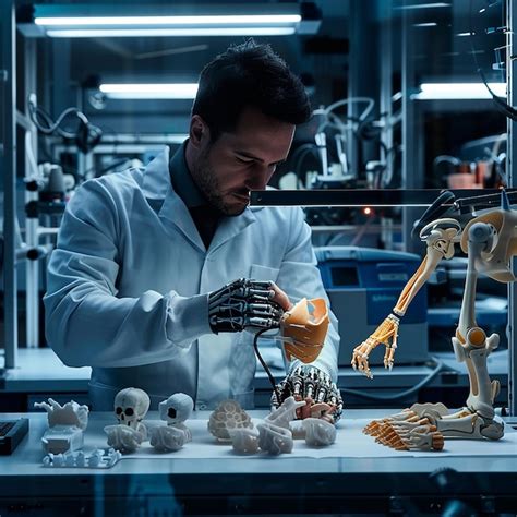 Biomedical Engineer Developing Prosthetics Premium Ai Generated Image