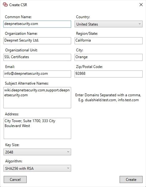 Create Certificate Signing Request Dualshield Mfa Platform Deepnet Security Technical Guides