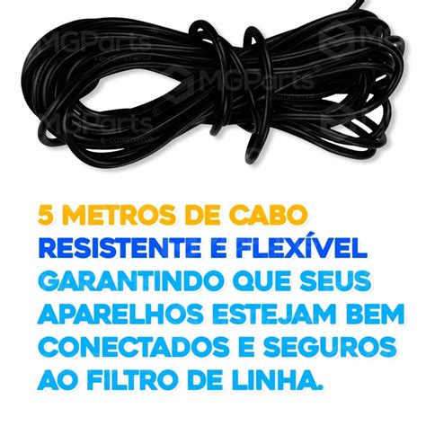 5 Socket Extension 5 Meters Thick Reinforced Cable Three Pole Bivolt