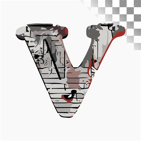 Premium Vector V Letter Design Stylish Font Grunge Alphabet