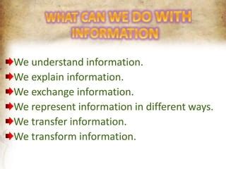 The Concept Of Information Pptx