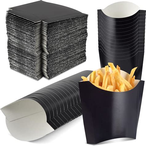Disposable Snack Containersfrench Fry Box Holders Cups Set Of 50 White Paper Snack