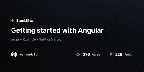 Getting Started With Angular StackBlitz