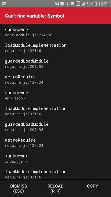 Can T Find Variable Symbol From On Physical React Native Android Device Only Stack Overflow