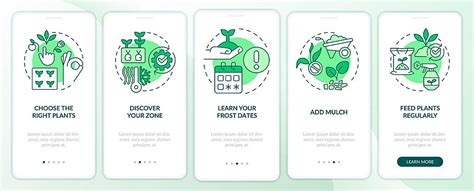 Gardening Tips Onboarding Mobile App Screen Guide Menu Interface Vector