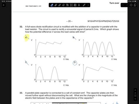 Solved 2 A Full Wave Diode Rectification Circuit Is