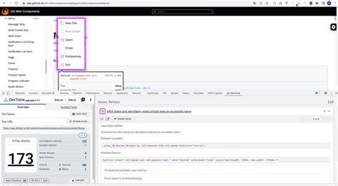 Sfacc Axe Ui5 Menu Axe Error Aria Dialog And Alertdialog Nodes
