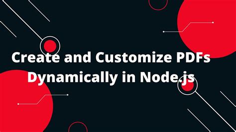 Generate Pdfs Dynamically In Nodejs With Pdf Lib 📄 Full Tutorial