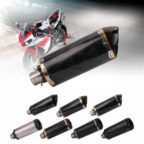 51mm 오토바이 범용 배기 파이프 머플러 오토바이 헤드 Cnc 리얼 카본 Cbr R1 R6 탈출 모토 배기배기 And 배기 시스템 Aliexpress