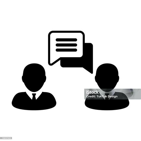 Konsult Ikon Vektor Manliga Person Profil Avatar Med Prat Bubbla Symbol