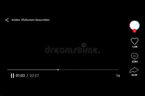 Social Media Interface Concept Phone Screen Ui Mockup In Horizontal View For Full Screen Video