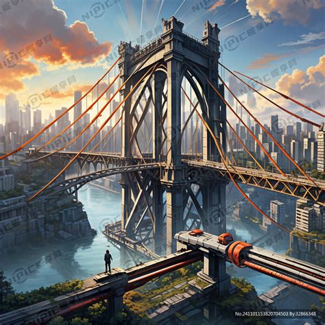 Ai创作图通过高分摄像机和空耦超声波传感器 采集带有参考标记的时间序列影像资料和声学特征参数 结合采样摩尔技术和非线性超声技术 由内而外、宏观微观相结合地精准表征桥梁结构的内部外部损伤行为