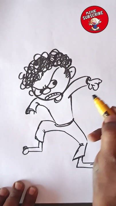 How To Draw Angry Cartoon Drawing Easy Sketch Short Cartoondrawing