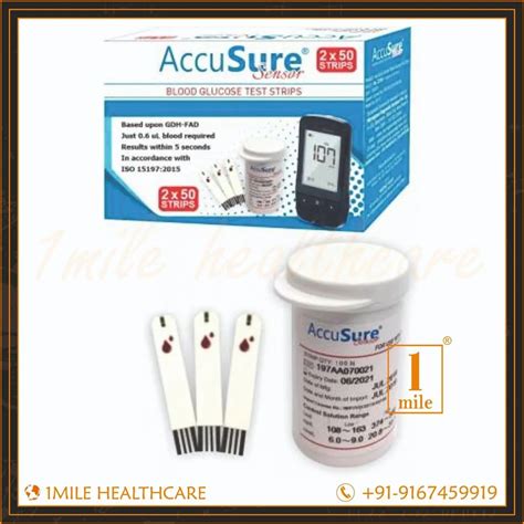 Accusure Sensor Blood Glucose Monitor Meter Kit Glucometer Sugar Check