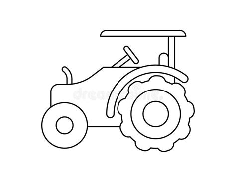 Tractor Outline For Coloring Book Template Tractor Illustration For