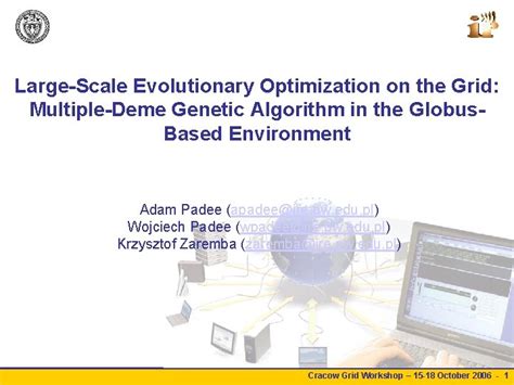 Largescale Evolutionary Optimization On The Grid Multipledeme Genetic
