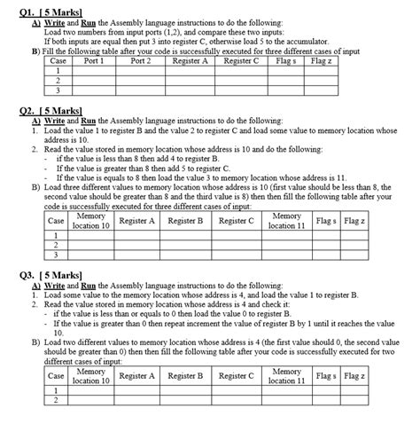 Solved 01 5 Marks A Write And Run The Assembly Language
