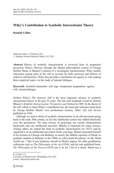 Pdf Wileys Contribution To Symbolic Interactionist Theory Dokumen Tips