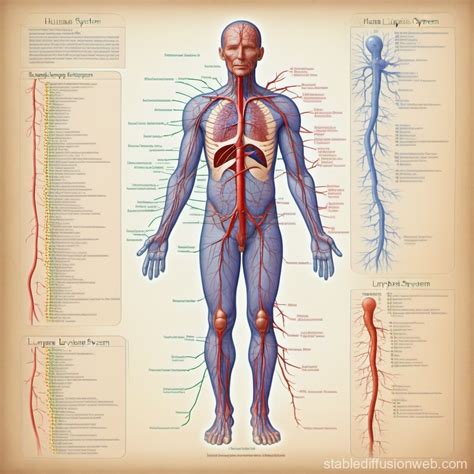 Human Lymphatic System Map Stable Diffusion Online