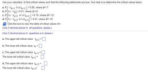 Solved Use Your Calculator To Find Critical Values Such That Chegg Com