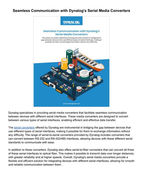 Ppt Seamless Communication With Dynalogs Serial Media Converters Powerpoint Presentation Id