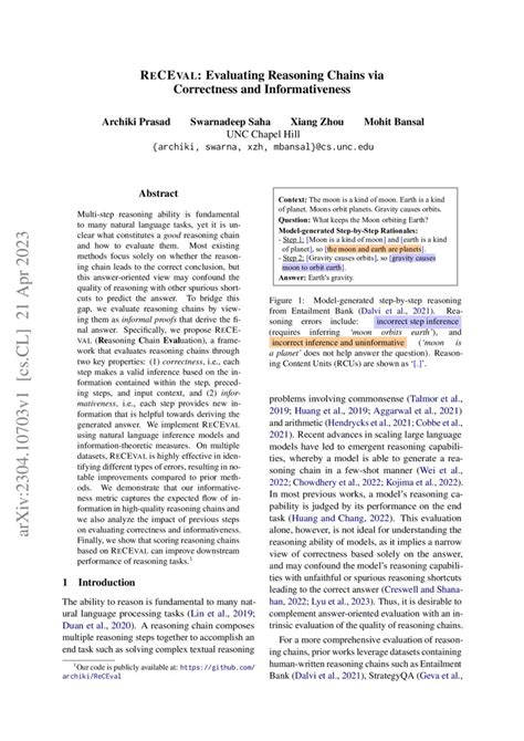 receval evaluating reasoning chains via correctness and informativeness deepai