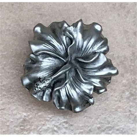 Hibiscus Knob Antique Brass