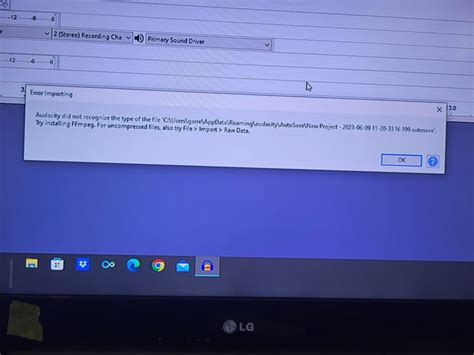 error importing r audacity