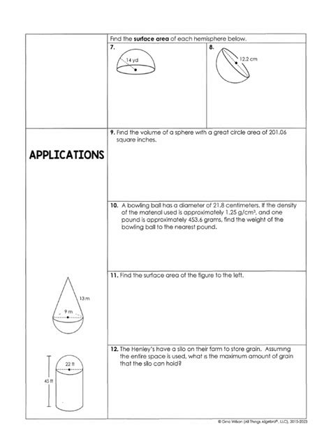 Volume And Surface Area Sphere Part 2 Pdf