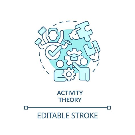 2d Editable Blue Activity Theory Icon Simple Monochromatic Vector Learning Theories Thin Line