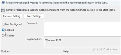 Disable Website Recommendations On The Windows Start Menu