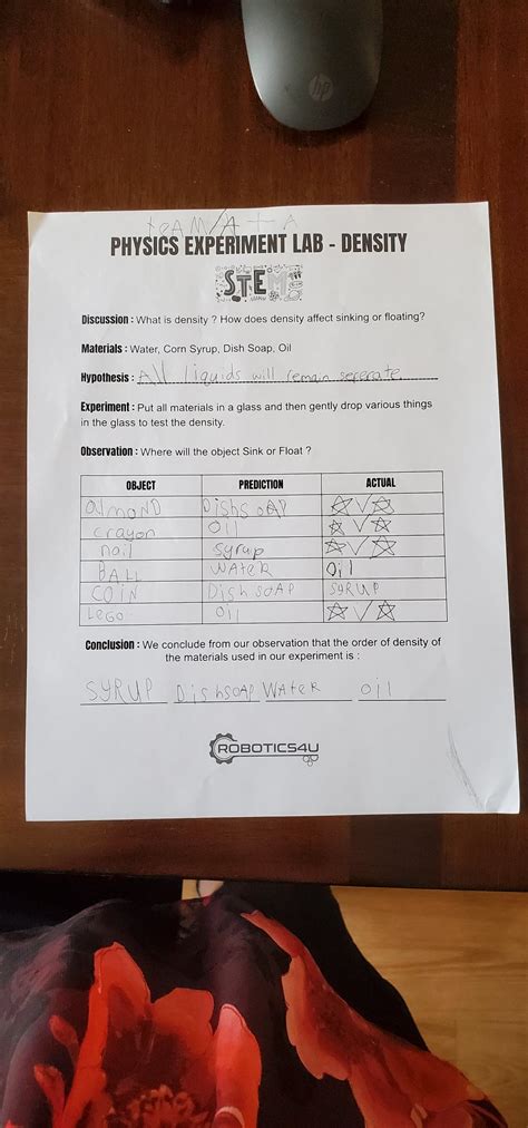 Robotics4u Hmmmmwhat Is Density Physics Lab Time