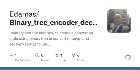 GitHub Edamas Binary Tree Encoder Decoder Huffman Plain Python No