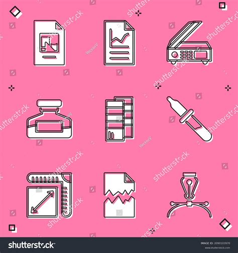 Set File Document Document Graph Chart Stock Vector Royalty Free