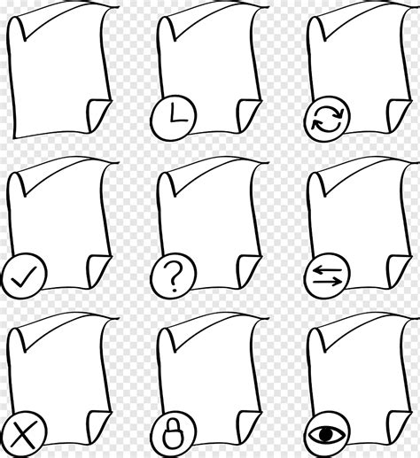 손으로 그린 문서 흐름 관리 아이콘 Png Pngwing