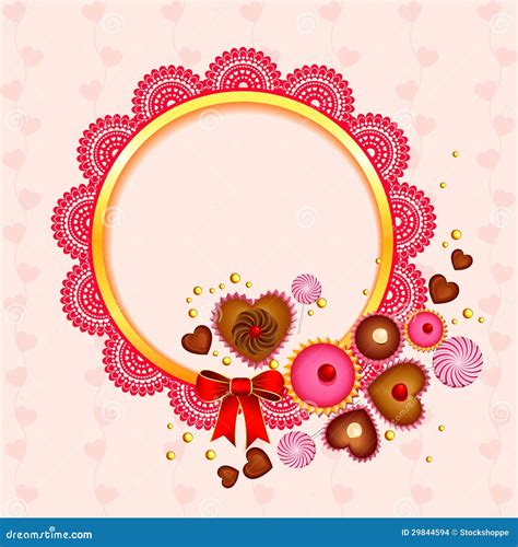 Викторианская рамка шнурка с конфетой влюбленности Иллюстрация вектора иллюстрации