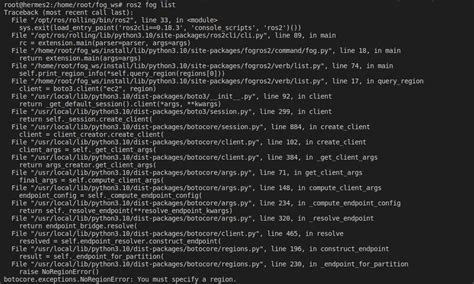 Botocore Errors When AWS Not Configured Issue BerkeleyAutomation FogROS GitHub