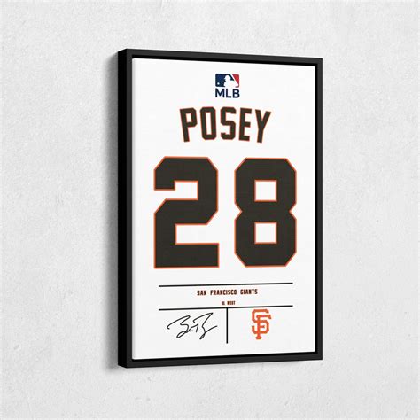 Buster Posey Jersey Art San Francisco Giants Mlb Wall Art Home Decor