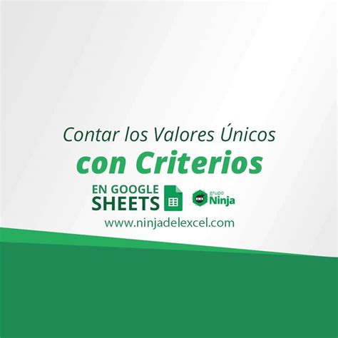 Contar los Valores Únicos con Criterios en Google Sheets Ninja del Excel