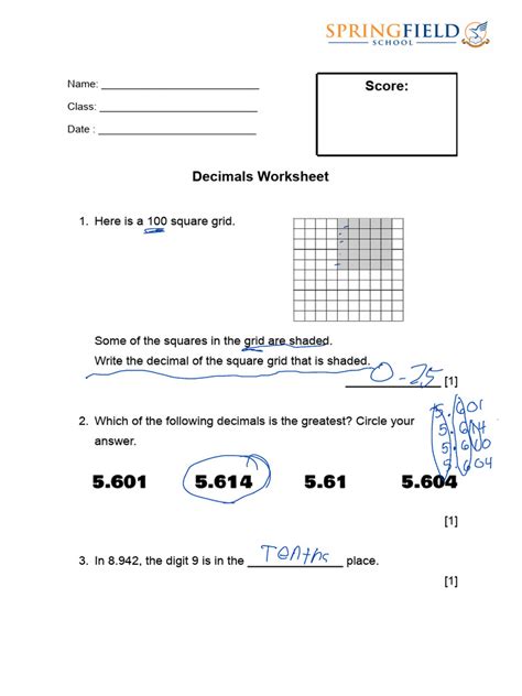 Decimals Ws Pdf Decimal Significant Figures