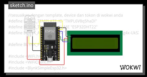 Esp32dht22lcd 16x2 I2cblynk 2 Wokwi Esp32 Stm32 Arduino Simulator