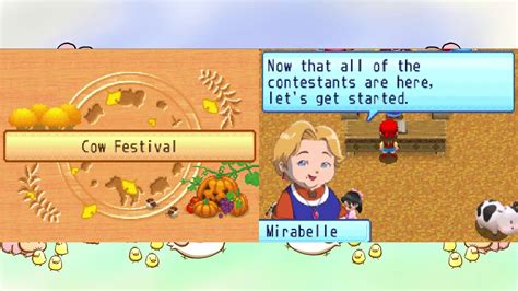Harvest Moon Sunshine Islands Cow Festival Youtube