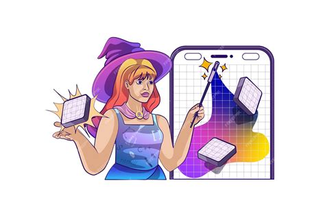 Premium Vector App Development Concept With People Scene In Flat Cartoon Design For Web Witch