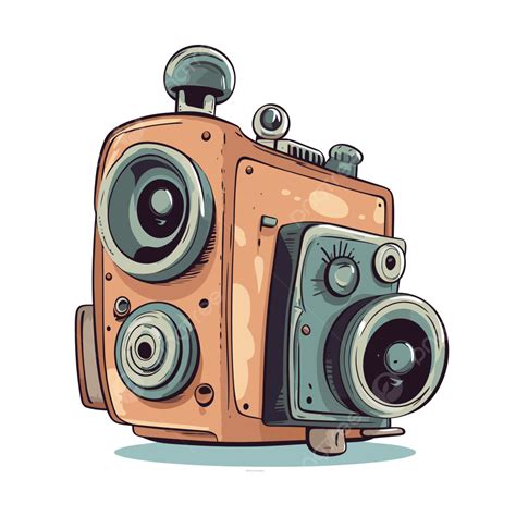 필름 카메라 벡터 오렌지 컬러 만화로 만든 스티커 클립 아트 빈티지 카메라 그림 상표 클립 아트 Png 일러스트 및 벡터 에 대한 무료 다운로드 Pngtree