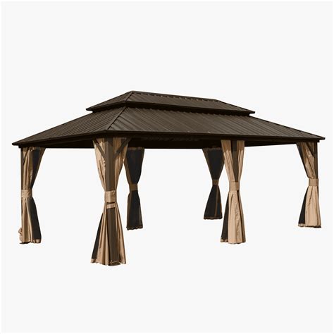 Total Outdoor 12x20 Ft Hardtop Gazebo Canopy Metal With Galvanized