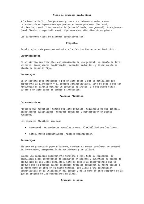 Doc Tipos De Procesos Productivos Dokumen Tips